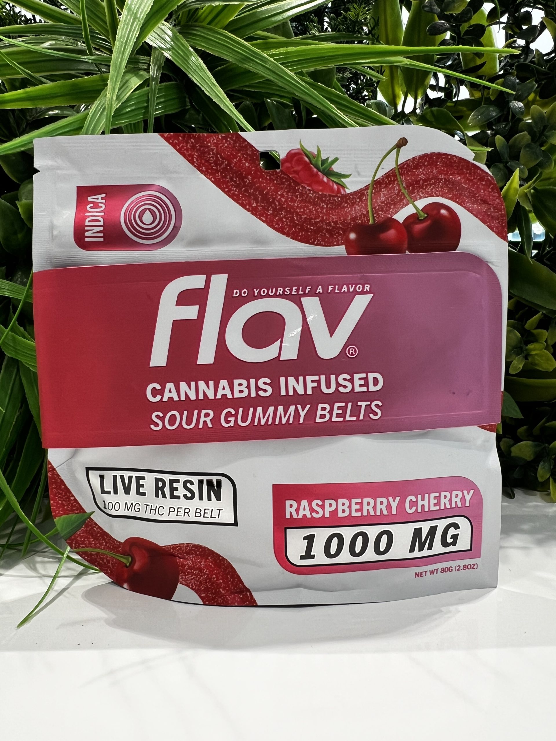 FLAV BELTS- 1000 MG- INDICA- RASPBERRY CHERRY - Pyntrees Official